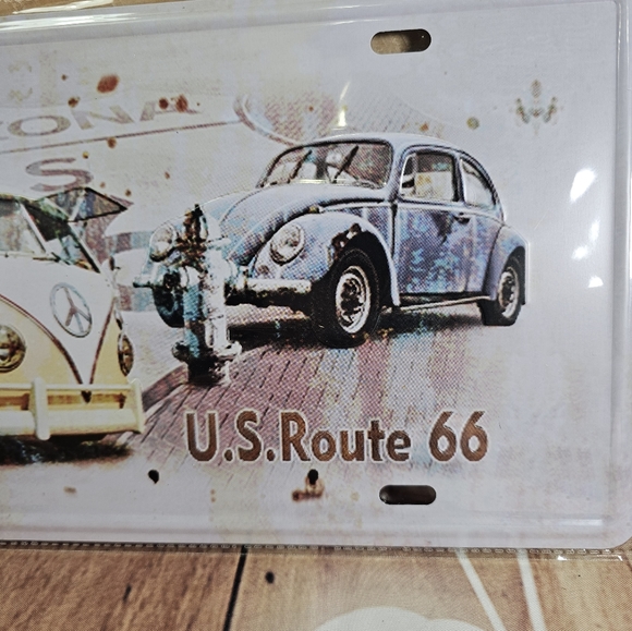 Other | Route 66 Retro Vw Bus And Bug License Plate Or Wall Hanging Nwt ...